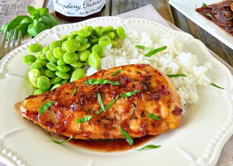 Raspberry Balsamic Glazed Chicken Recipe