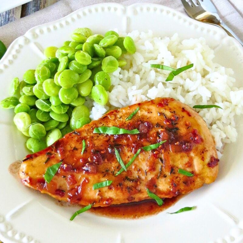 Raspberry Balsamic Glazed Chicken Recipe