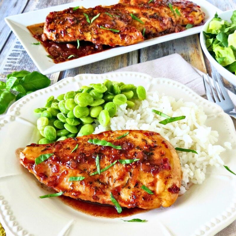 Raspberry Balsamic Glazed Chicken Recipe