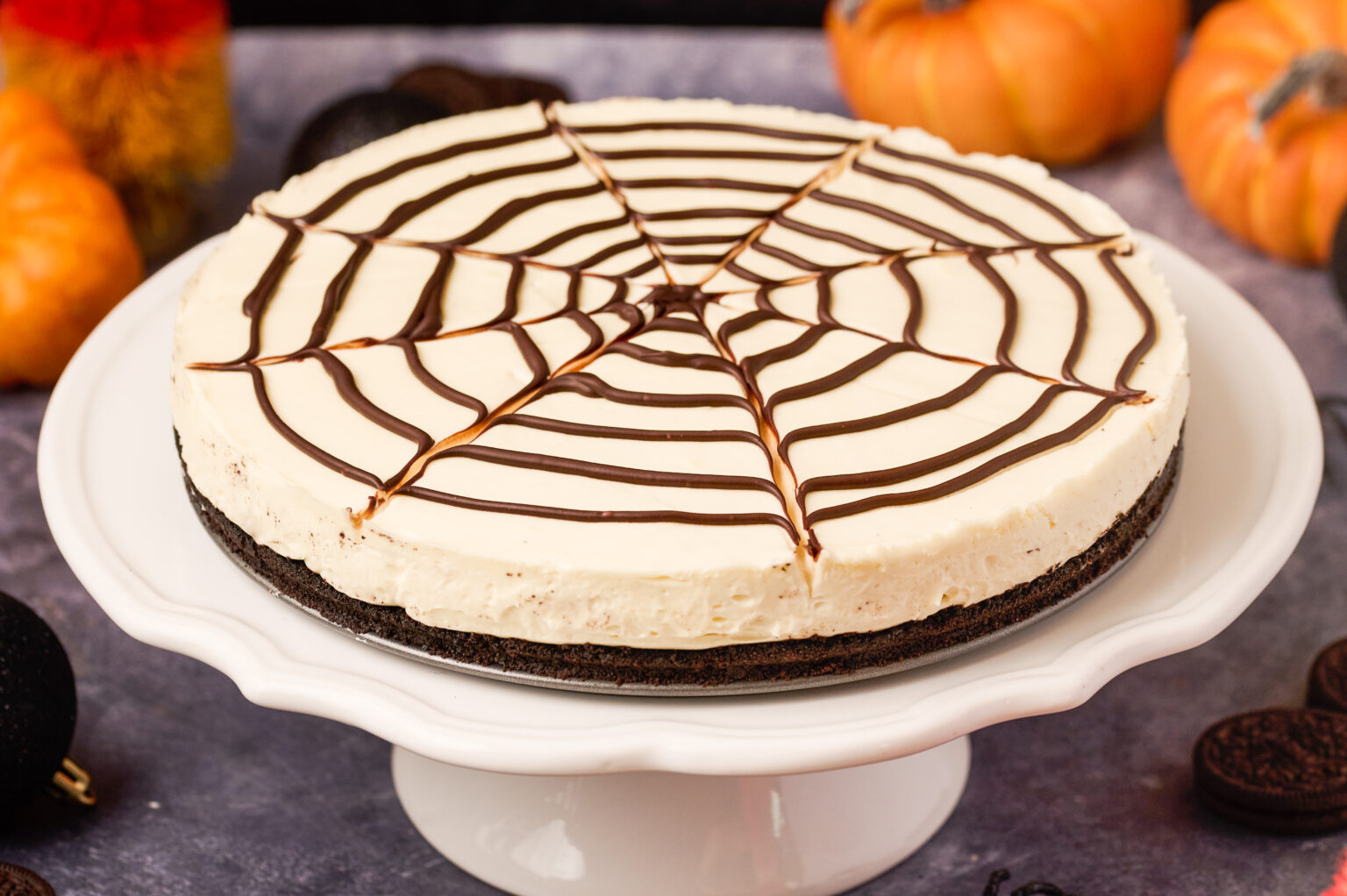No-Bake Spiderweb Cheesecake Recipe - Hip Mama's Place