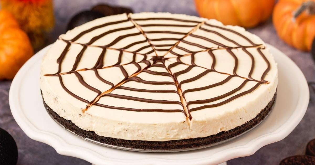 No-Bake Spiderweb Cheesecake Recipe - Hip Mama's Place