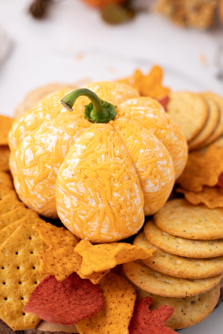 Pumpkin-Shaped Cheese Ball - Easy Appetizer for Fall - Hip Mama's Place