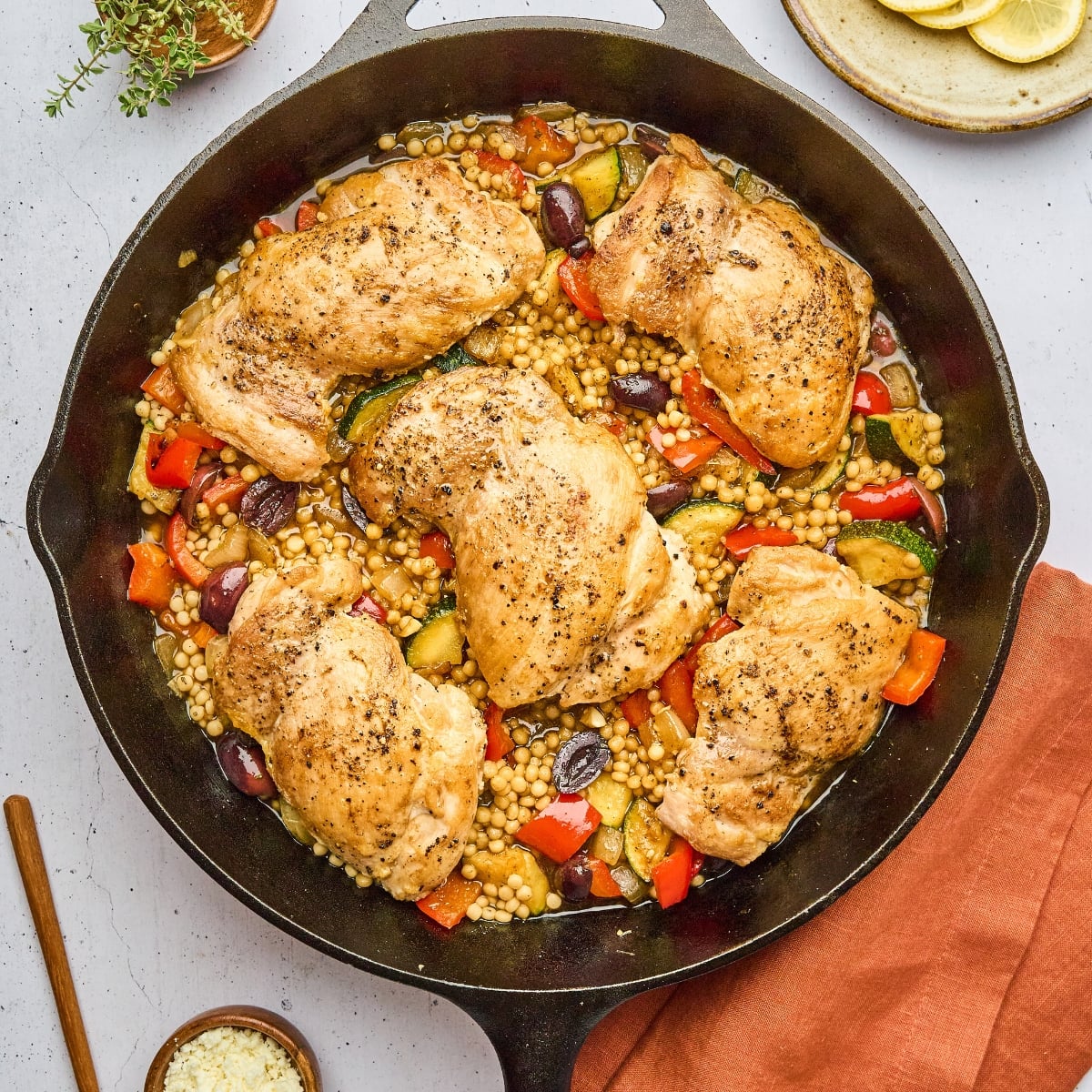 Mediterranean Chicken and Couscous (Easy One Pan Dish) - Hip Mama's Place